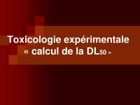 Toxicologie expérimentale «calcul de la DL 50» | Notes Pharmacie | Docsity