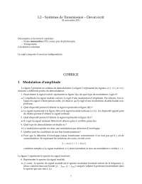 Systèmes de transmission, devoir écrit - Docsity