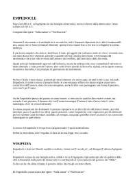 Riassunto filosofo: Empedocle - Docsity