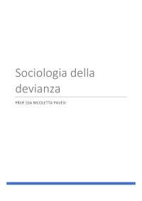 Sociologia della devianza (sociologia applicata), prof. Nicoletta ...