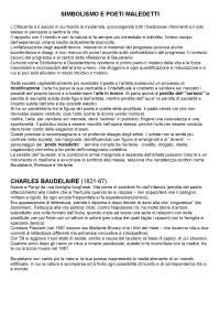 Appunti e riassunto su Simbolismo francese e poeti maledetti - Docsity