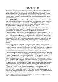 L'ermetismo in letteratura - Docsity