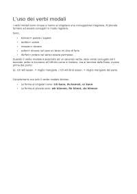 Uso dei verbi modali - Docsity