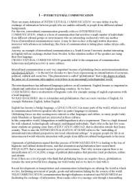 Introducing language and Intercultural communication - Docsity