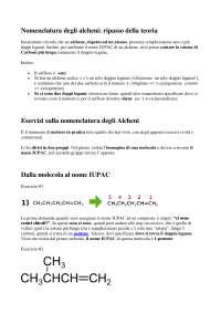 Nomenclatura degli alcheni - Docsity