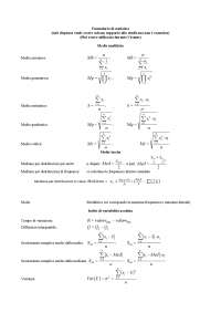 Formulario per esame di Statistica base - Docsity