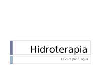 Introducción a la Hidroterapia - Docsity