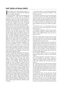 Testo dell'editto di Rotari 643 - Docsity