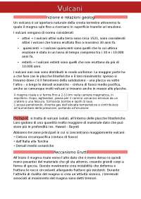 Riassunto e schema dei Vulcani - Docsity