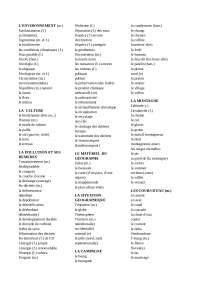 Lessico in francese sull'ambiente - Docsity