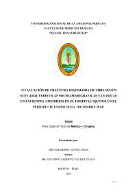 Evaluación de fractura diafisiaria de tibia según sus características ...