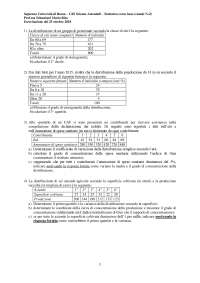 Esercizi statistica corso base - Docsity