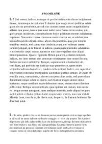 PRO MILONE ( Cic). Testo integrale e traduzione. - Docsity