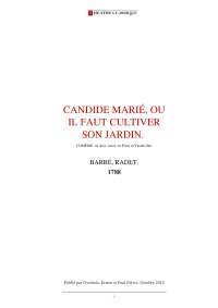 Candide marié, ou il faut cultiver son jardin - Docsity