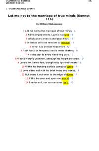 Anatomy of a Sonnet: Let me not to the marriage of true minds (Sonnet ...