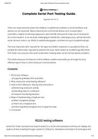 Serial Port Test Guide - Docsity