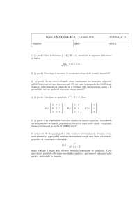 Esempi di simulazione esame | Dispense di Matematica Generale | Docsity