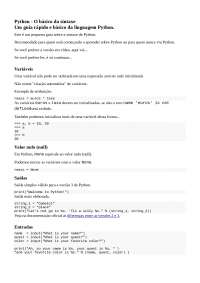 Python - O básico da sintaxe - Docsity