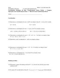 Algebra linear, exercicios - Docsity