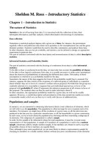 Sheldon M. Ross – Introductory Statistics - Docsity