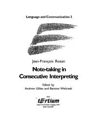 Rozan - Note Taking in Consecutive Interpreting - Docsity