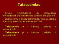 Doenças talassêmicas - Docsity
