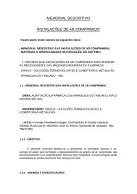 MEMORIAL DESCRITIVO - AR COMPRIMIDO | Trabalhos Refrigeração e Ar ...