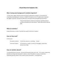 Cheat Sheet for Statistics 101 - Docsity