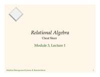 Relational algebra cheat sheet | Cheat Sheet Database Management ...