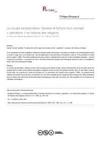 Sacrè et profane, de Philippe Borgeaud - Docsity