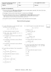 Simulazioni esame matematica Cattolica - Docsity