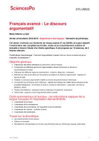Français avancé: Le discours argumentatif - Département des langues ...