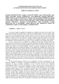 Commentaire de texte en anglais et traduction totale ou partielle de ce texte - Docsity