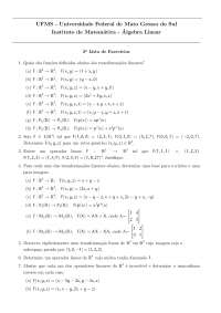Lista de atividades 03 Algebra Linear - Docsity