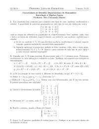 Álgebra linear lista de exercícios UnB - Docsity
