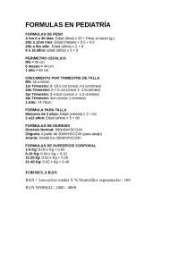 Formulas pediatría--------------- - Docsity