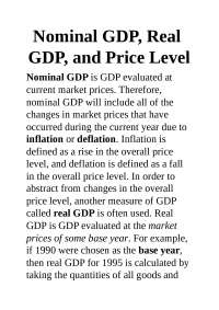 DIFFERENT TYPES OF GDP - Docsity