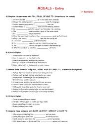 Práctica de los verbos modales - Docsity