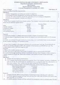 Cost accounting questions - Docsity