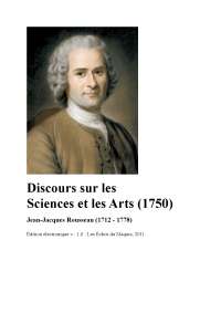 Discours sur les sciences et les arts 1750, Jean - Jacques Rousseau ...