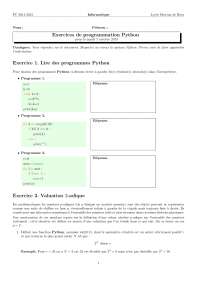 Exercices de programmation Python 2013 - Docsity