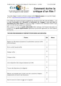Comment écrire la critique dun film | Essai Communication audiovisuelle ...