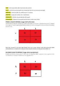 Le tre leggi di Mendel - Docsity