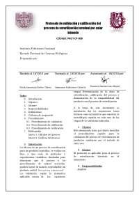 Ejemplo Protocolo calificación y Validación de Esterilización - Docsity