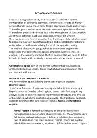 Free download of Economic geography documents for Management - Docsity