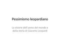 Pessimismo cosmico di Giacomo Leopardi - Docsity