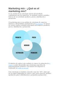 Análisis del Marketing Mix - Docsity