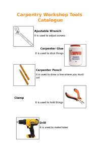 Carpentry Workshop Tools - Docsity