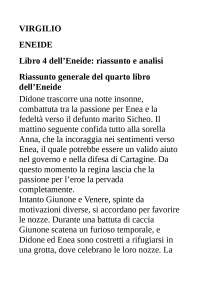 Analisi e commento del IV libro dell'Eneide (Virgilio) - Docsity
