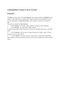 I WANDERED LONELY AS A CLOUD Analysis - Docsity